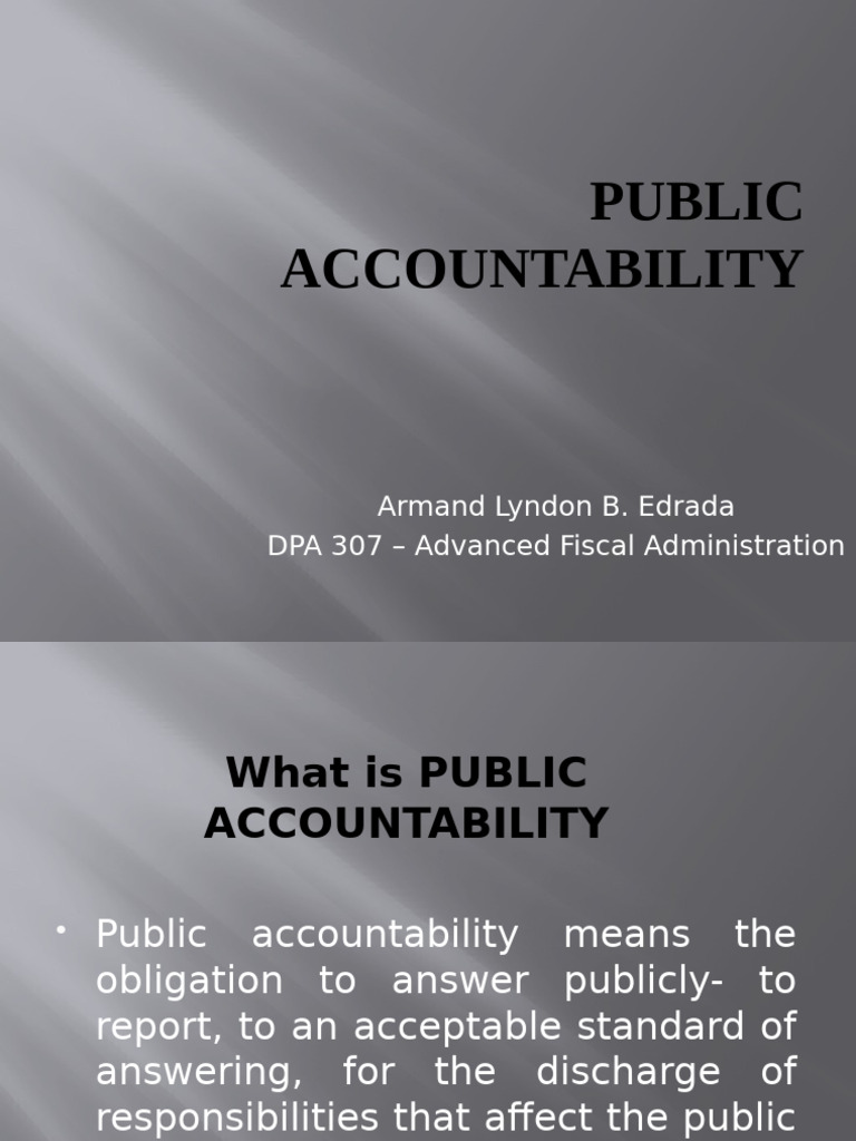 Understanding Public Accountability in Governance | PDF | Audit ...