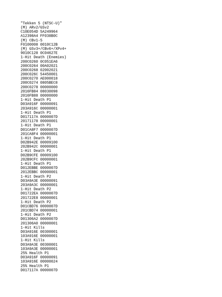 Tekken 5 (NTSC-U) | PDF | Home & Garden