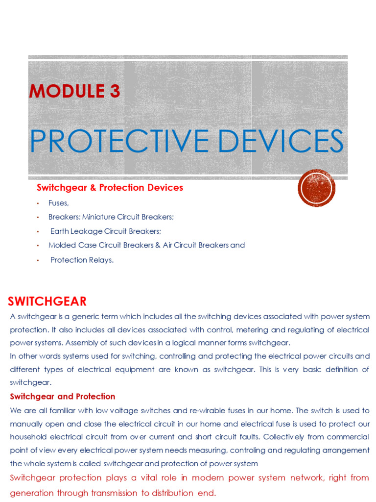 Overview of Electrical Protection Devices | PDF | Fuse (Electrical ...