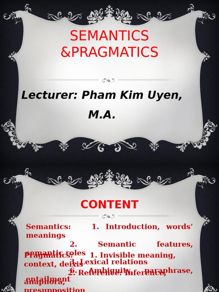 Semantic Lecture (Update) - 2022 | PDF | Semantics | Human Communication