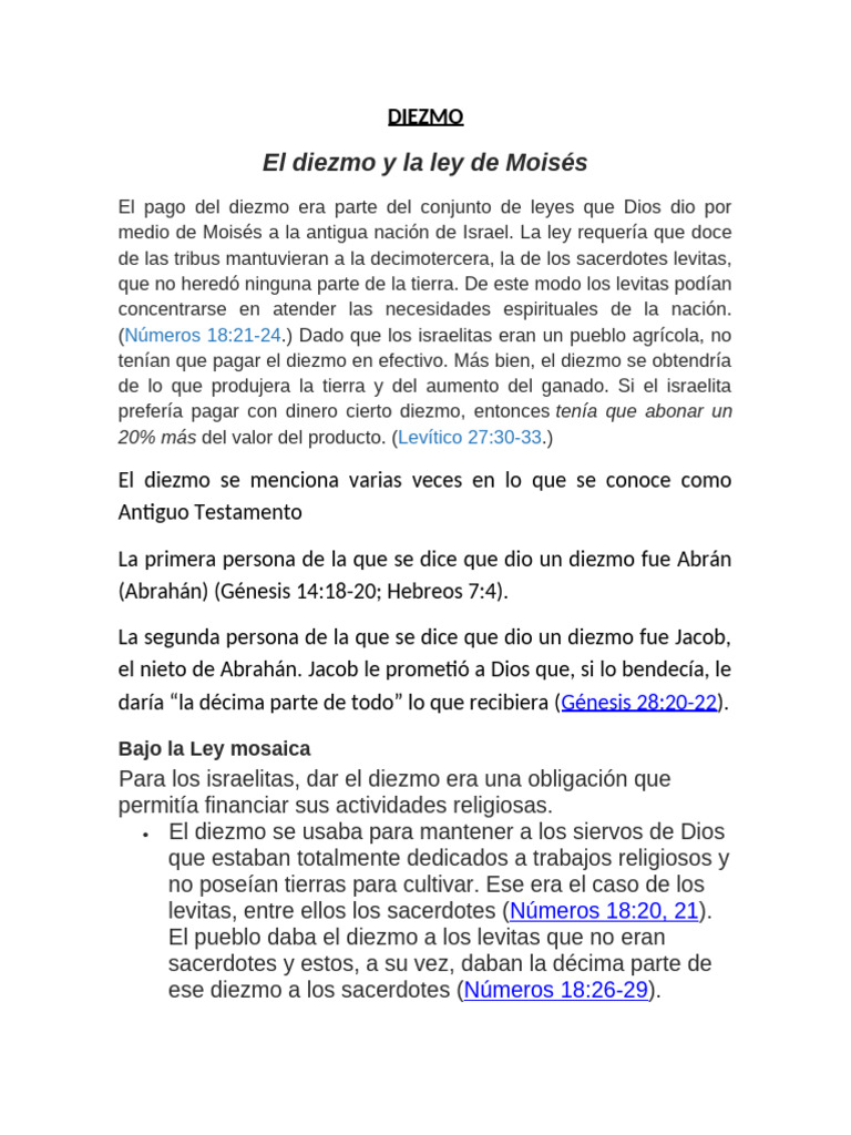 DIEZMO | PDF | Diezmo | Libro de números