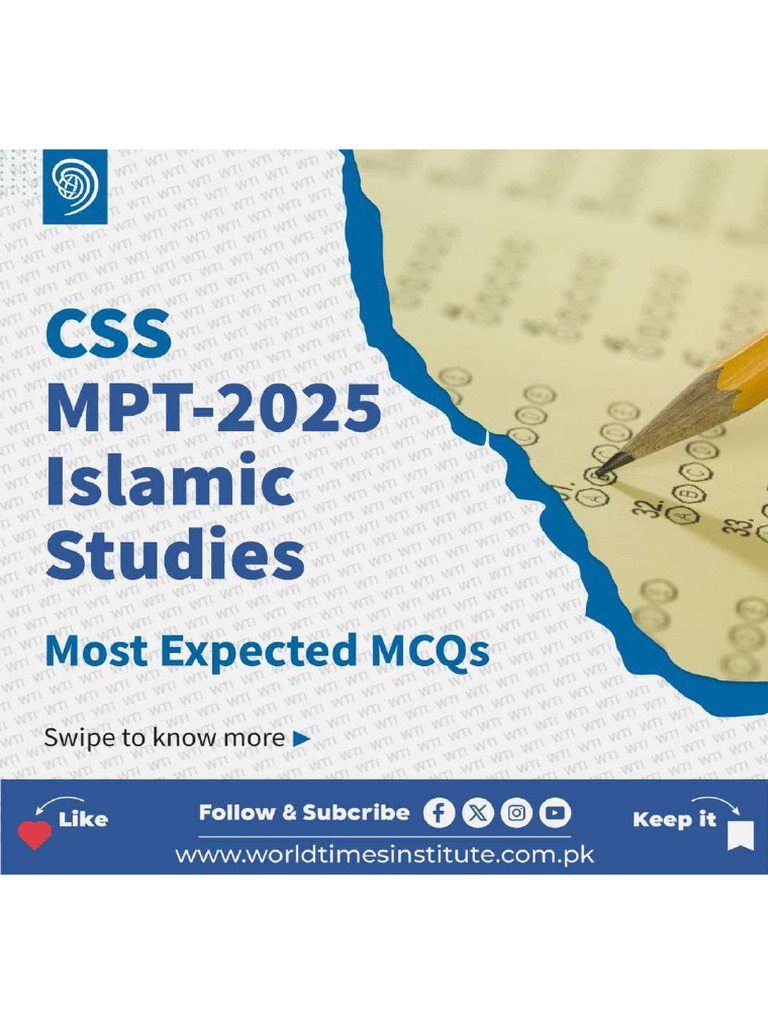 Islamic Study Wti MPT Prep. | PDF