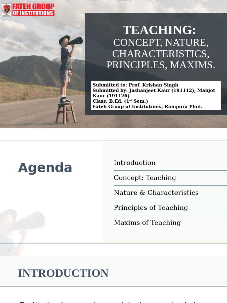 Teaching: Concepts & Principles Guide | PDF | Teachers | Learning