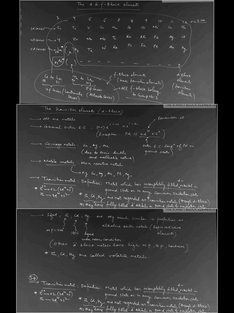 D and F BLOCK ELEMENTS-L-1 - Converted-Invert | PDF