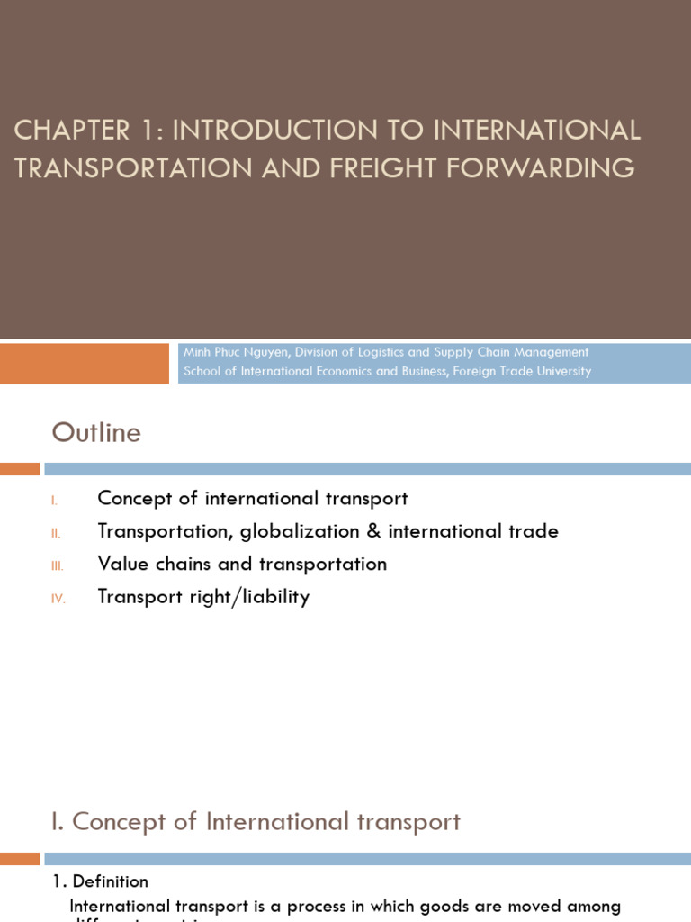 Chapter 1 - Introduction To International Transportation & Freight Forwarding | PDF | Transport ...