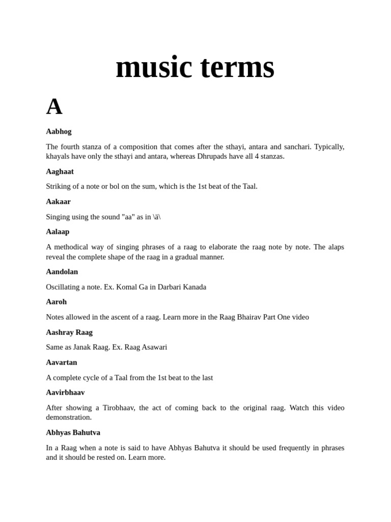 Music Terms | PDF | Classical And Art Music Traditions