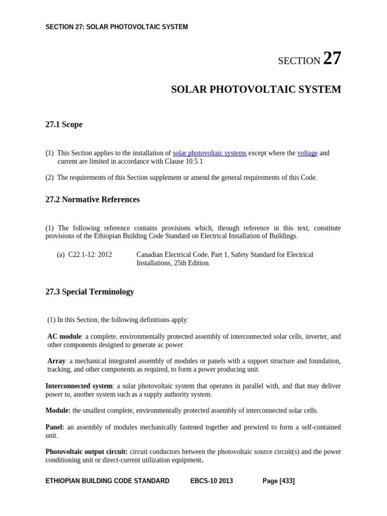 SECTION 27 PV System NEW | PDF | Photovoltaics | Photovoltaic System