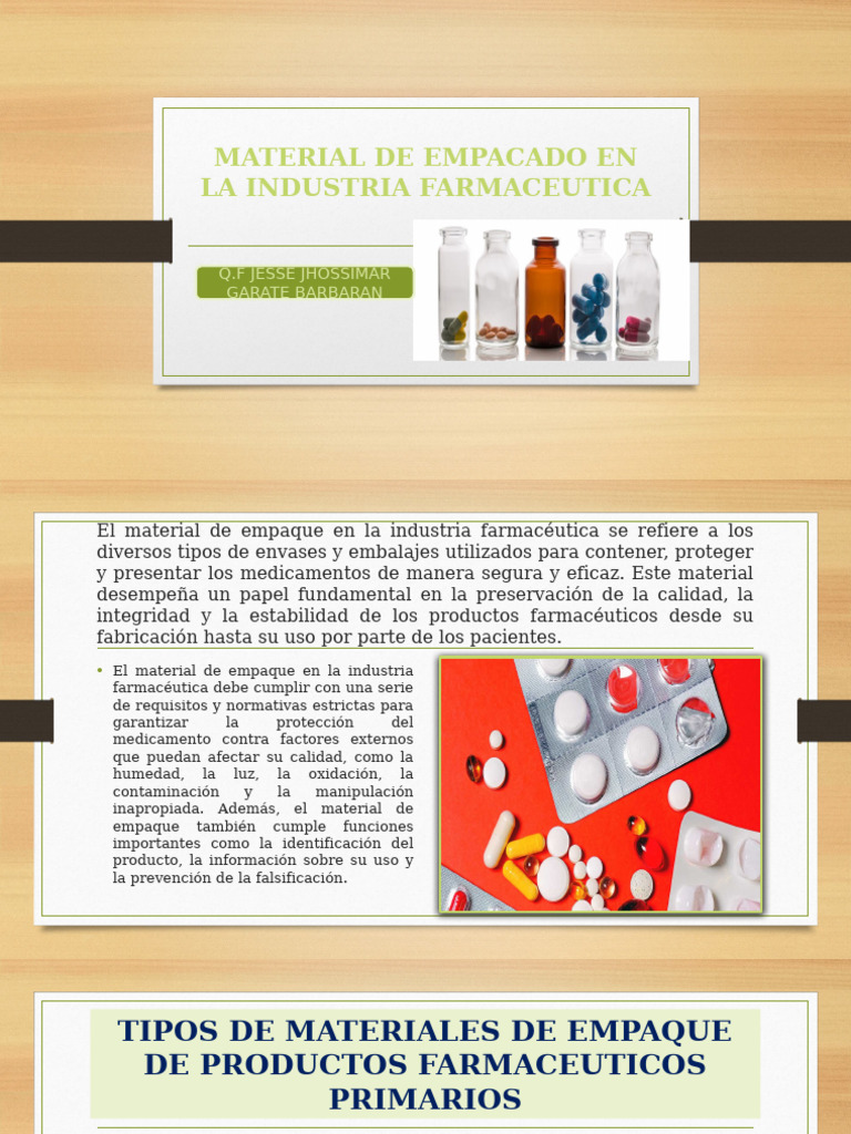 Material de Empacado en La Industria Farmaceuticaterminado | PDF ...