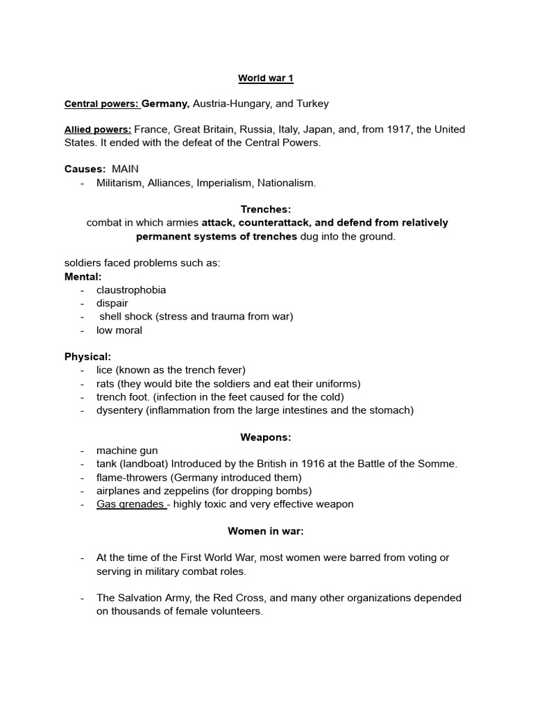 World War 1 | PDF