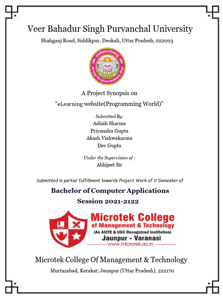 Synopsis 5th Sem - 2 - Merged - 2 | PDF | Educational Technology | Computing