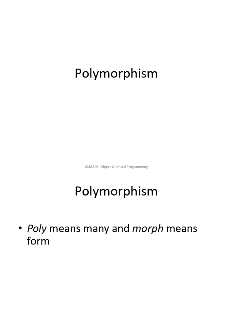 polymorphism updated | PDF | Object (Computer Science) | Computing polymorphism updated | PDF | Object (Computer Science) | Computing