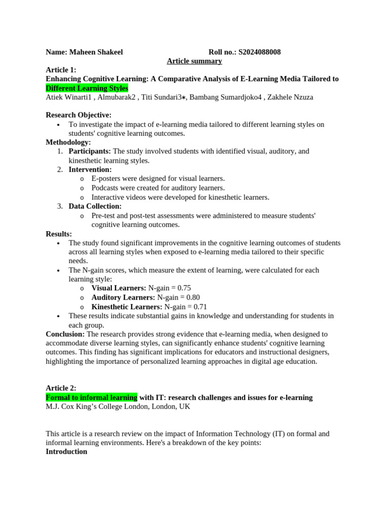 2 Articles Summary Highlighted | PDF | Constructivism (Philosophy Of ...