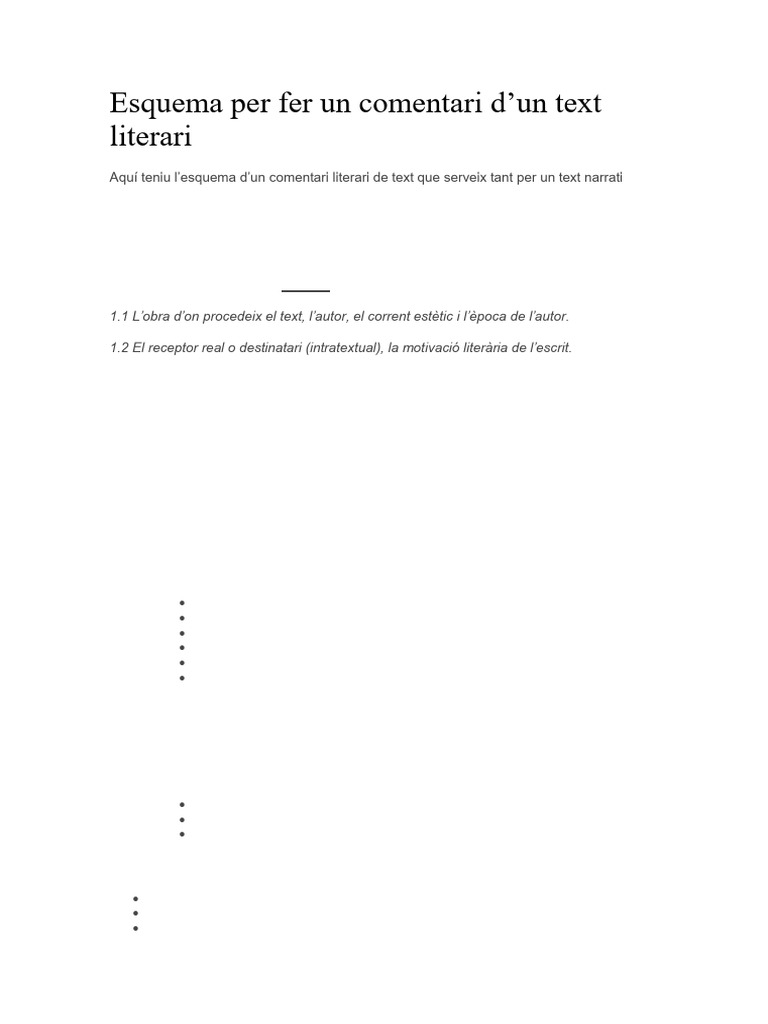 Esquema Per Fer Un Comentari D | PDF