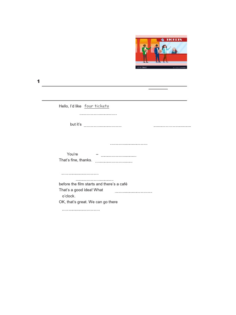 Cinema Ticket Role Play Exercise | PDF | Movie Theater