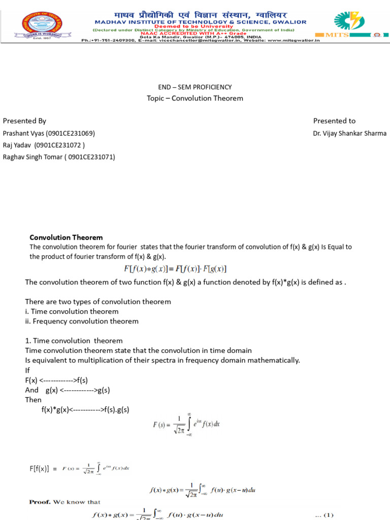 Convolution Theorem Explained | PDF | Teaching Methods & Materials | Science & Mathematics