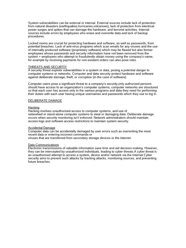 COMPUTER VULNERABILITY | PDF | Security | Computer Security