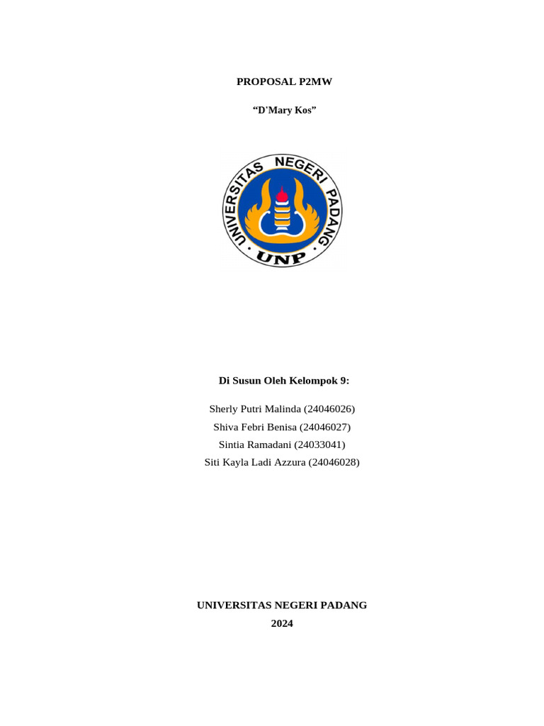 Proposal P2MW D'Mary Kos 2024 | PDF | Komputer