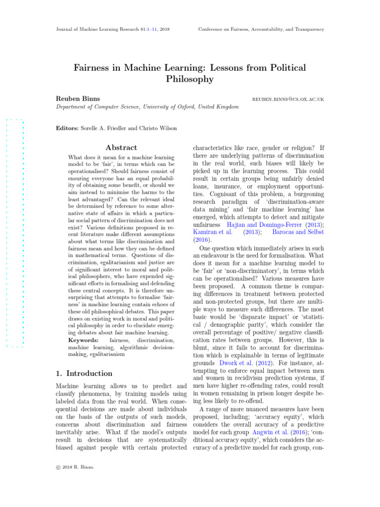 Fairness in Machine Learning Lessons From Politica | PDF | Social ...