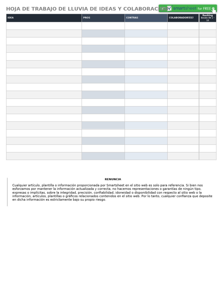 IC Brainstorming and Collaboration Worksheet 27395 - WORD - ES | PDF ...