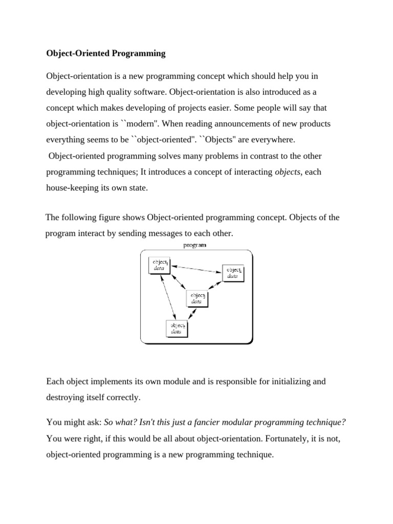 Object Oriented Concepts Pdf Method Computer Programming Object Oriented Programming 