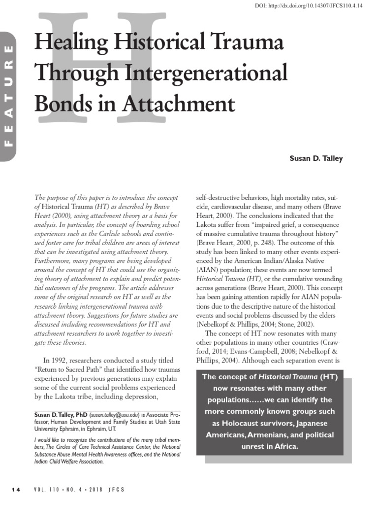 Healing Historical Trauma Thro | PDF | Attachment Theory | Psychology