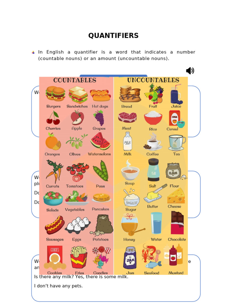 QUANTIFIERS | PDF | Language Arts & Discipline