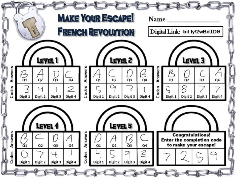 French Revolution Escape Room Guide | PDF