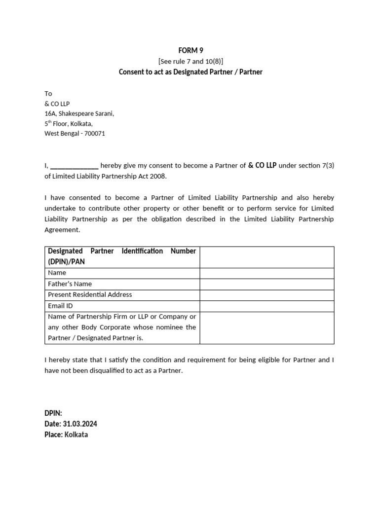 Consent Letter DRAFT | PDF | Business