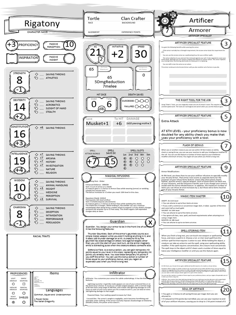 Armorer Artificer Pdf