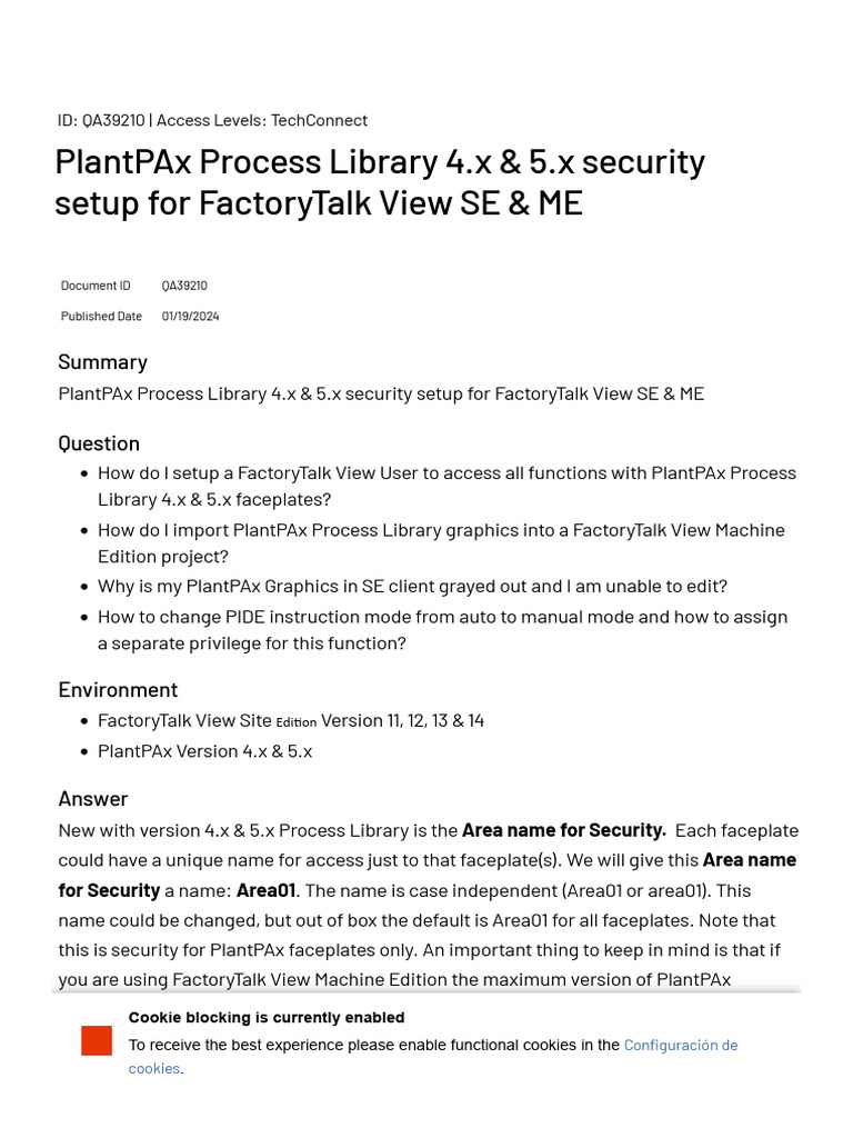 PlantPAx 4.x & 5.x Security Setup Guide | PDF | Http Cookie | Parameter ...