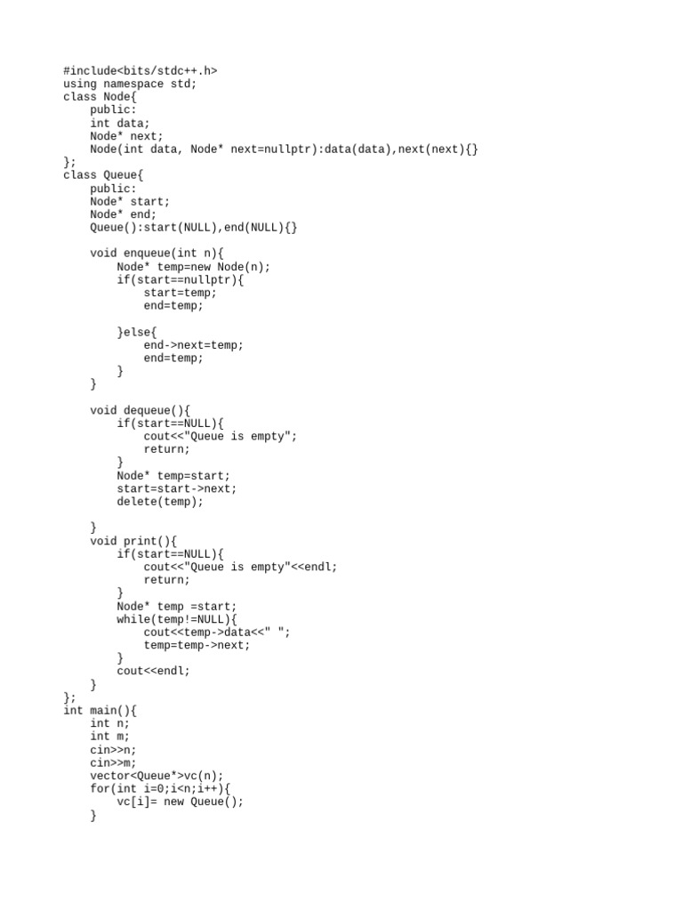 Multiple Queue LL | PDF | Computers Multiple Queue LL | PDF | Computers