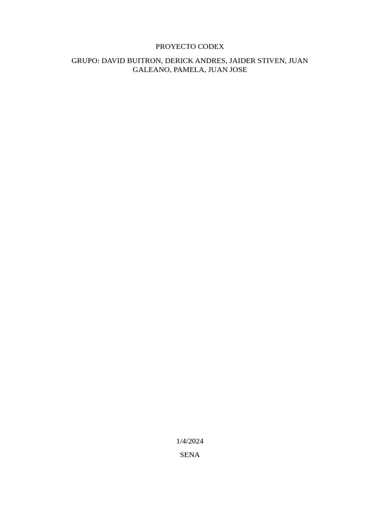 Proyecto Codex | PDF