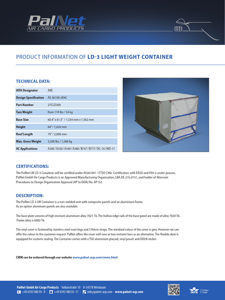 LD-3 Lightweight Container Specifications | PDF | Business | Computers