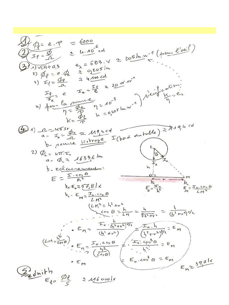 Corriges Photometrie | PDF