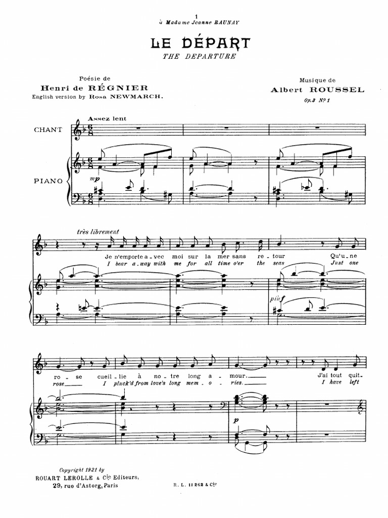 Roussel - Quatre Poèmes Op. 3 | PDF