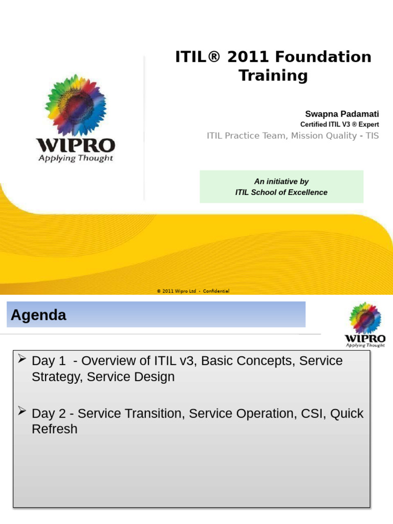 ITIL - V3 - Foundation - Training - Day 1 | PDF | Computer Security ...