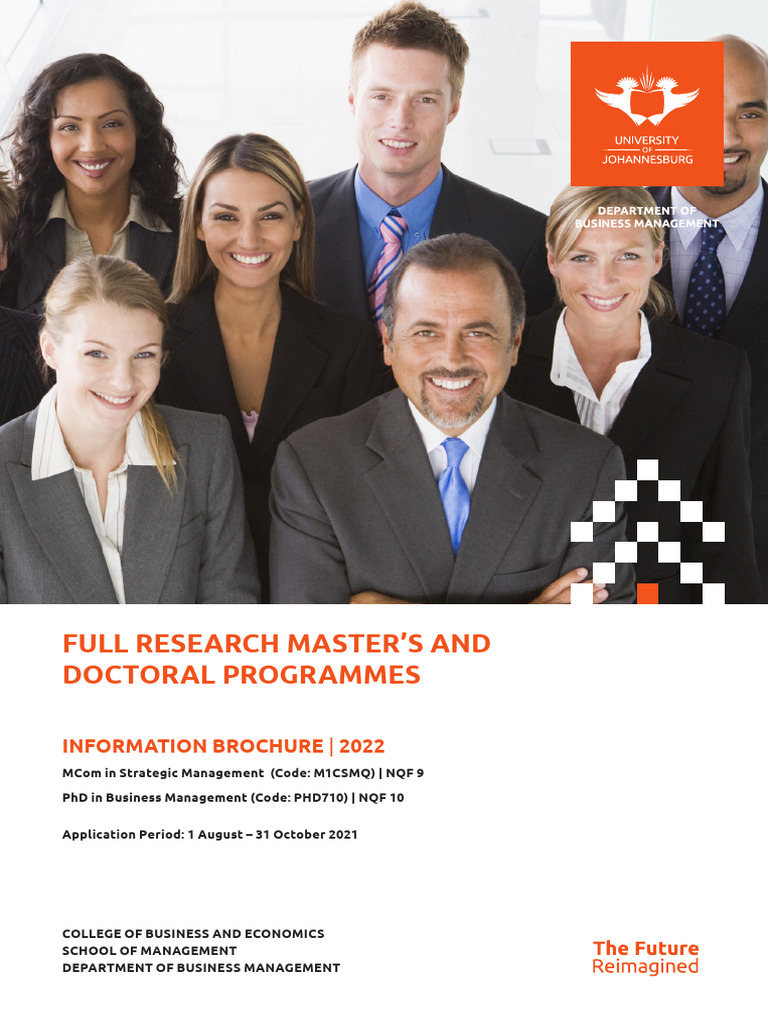 Full Research Masters and Doctoral Programmes Brochure 2022 | PDF ...