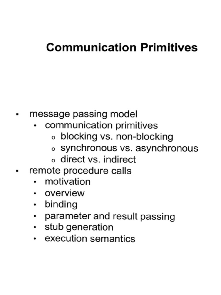 Unit 2. Communication Primitives | PDF