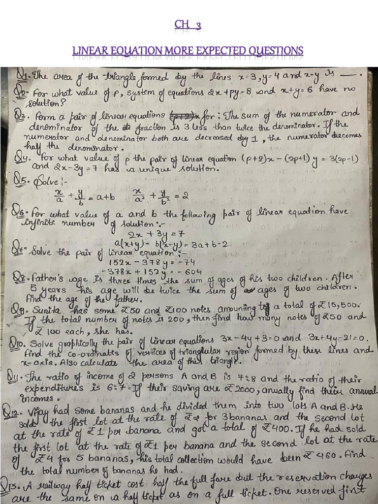 ST Linear Equations | PDF