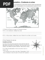 Planisphère à Compléter pour 6ème | PDF | Sciences et mathématiques