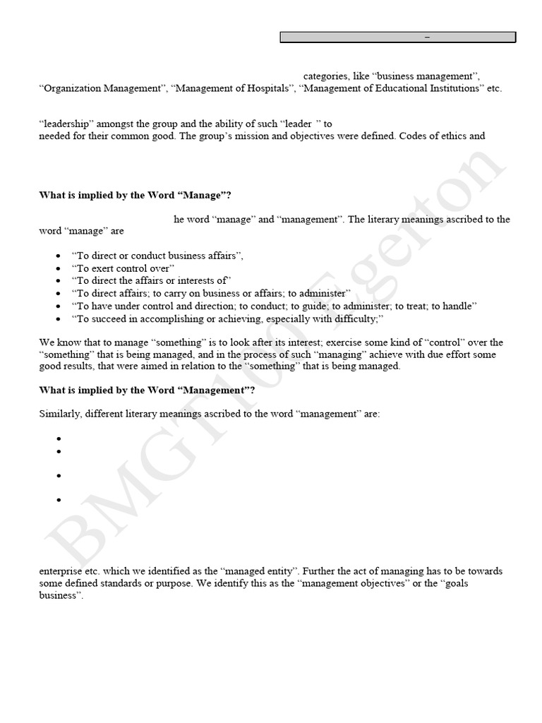 07 Basic Business Management Functions | PDF | Communication ...