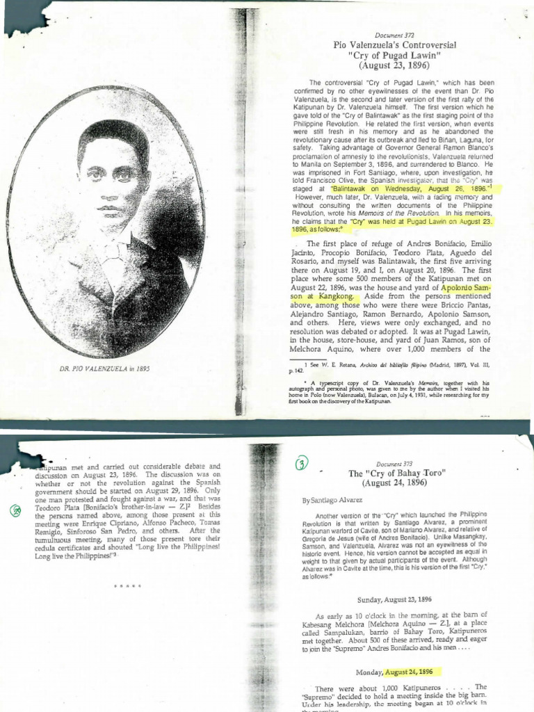 Pio Valenzuela Controversial | PDF | Wars Of Independence | Metro Manila
