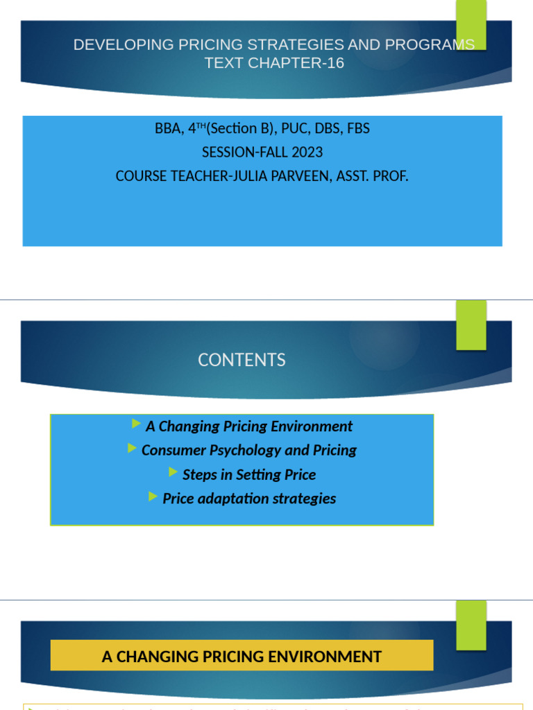 Chapter 06 MM Pricing SPRING2024 | PDF | Pricing | Prices
