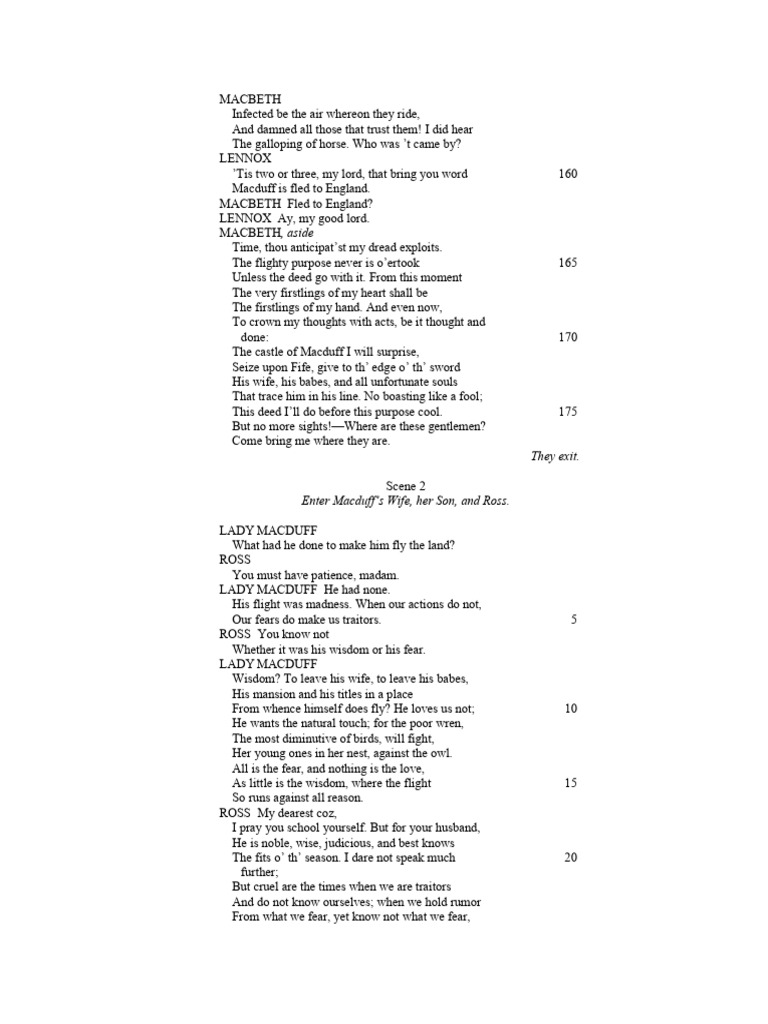 Macbeth - Act 4 Scene 2 | PDF | Poetry