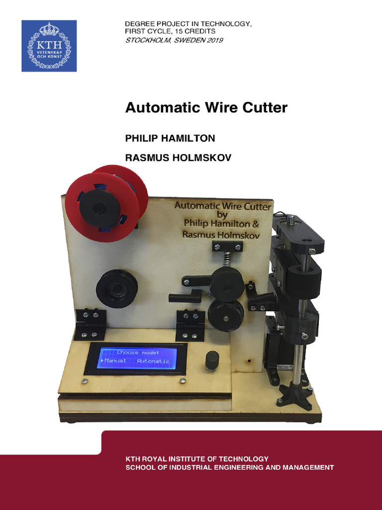 Automatic Wire Cutter Prototype Thesis | PDF | 3 D Printing | Bearing ...