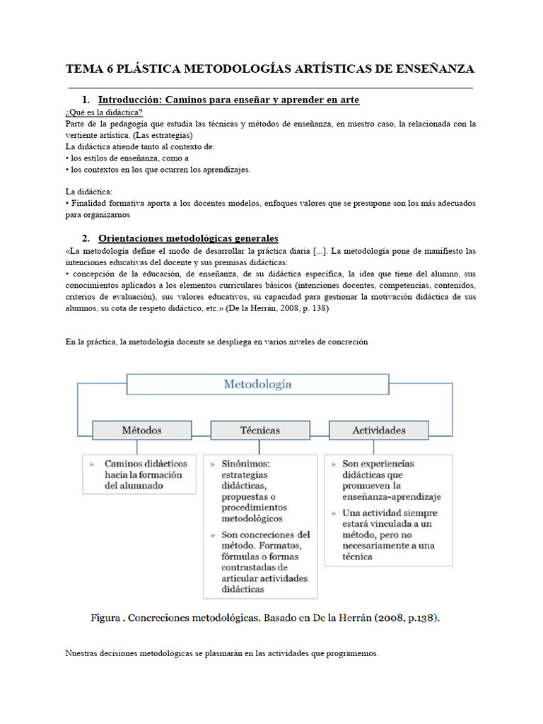 TEMA 6 plastica | PDF | Enseñando | Sevicio de aprendizaje