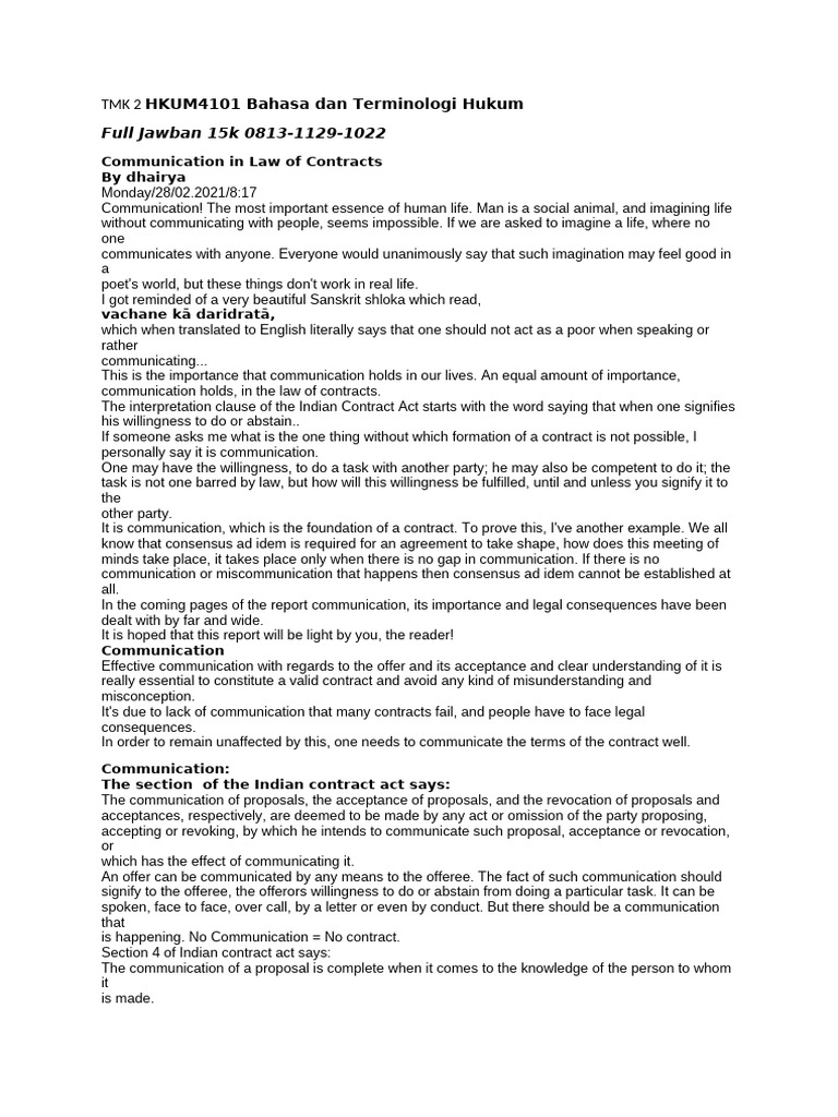 TMK 2 HKUM4101 Bahasa Dan Terminologi Hukum | PDF | Justice | Crime & Violence