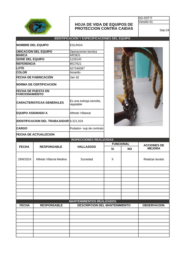 Inspección de Equipos de Seguridad | PDF