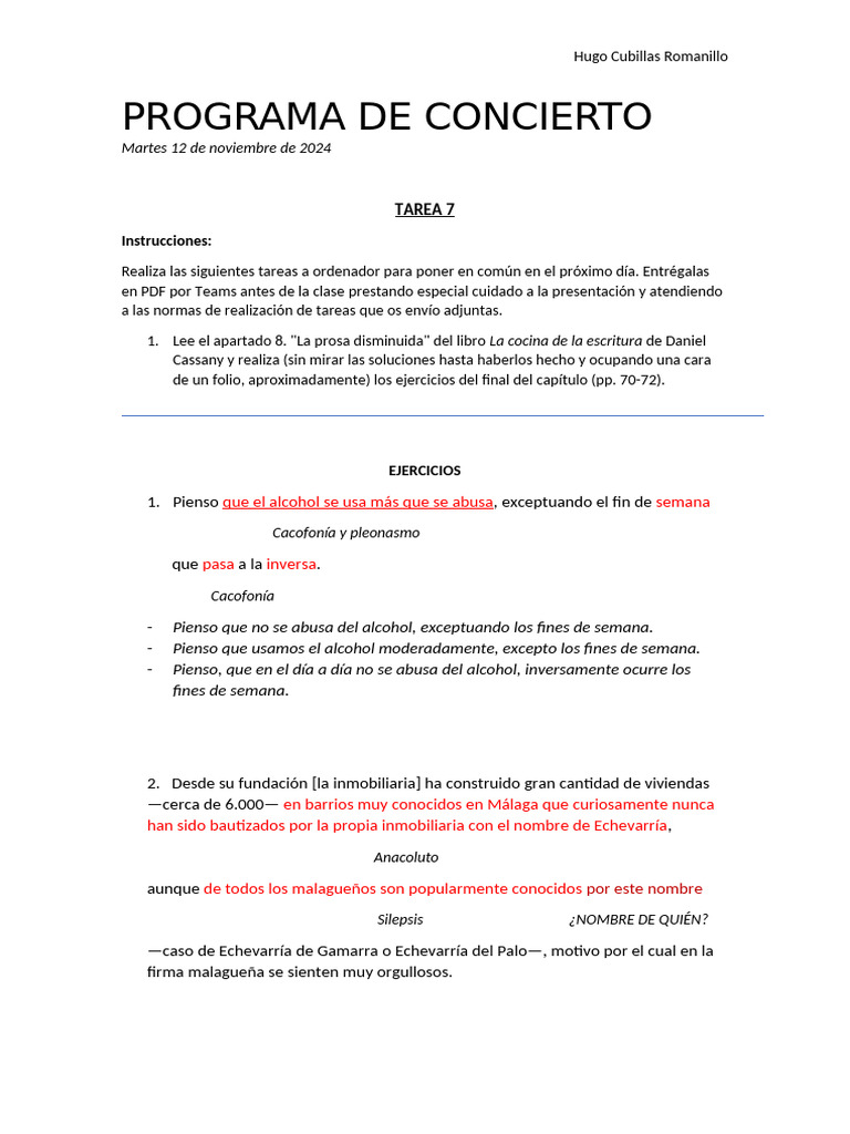 Programa de Concierto 12-11 | PDF | Hogar, jardinería y bricolaje