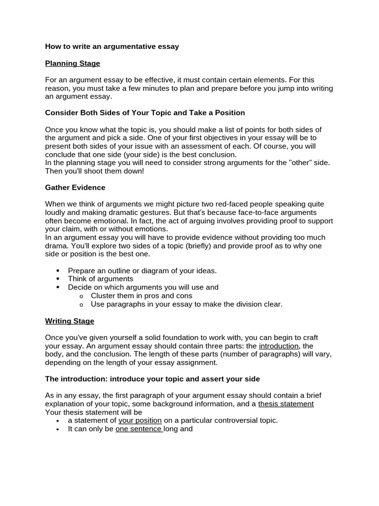 How To Write Argumentative Essay | PDF | Essays | Argument